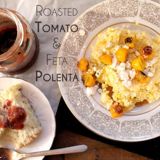 Tomato and Stone Fruit Crostini with Creamy Feta Spread