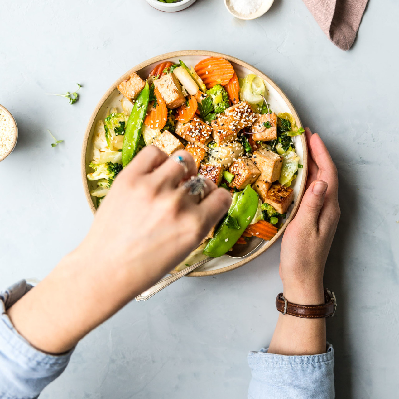 Ginger Sesame Tofu & Winter Vegetable Stir-Fry Recipe
